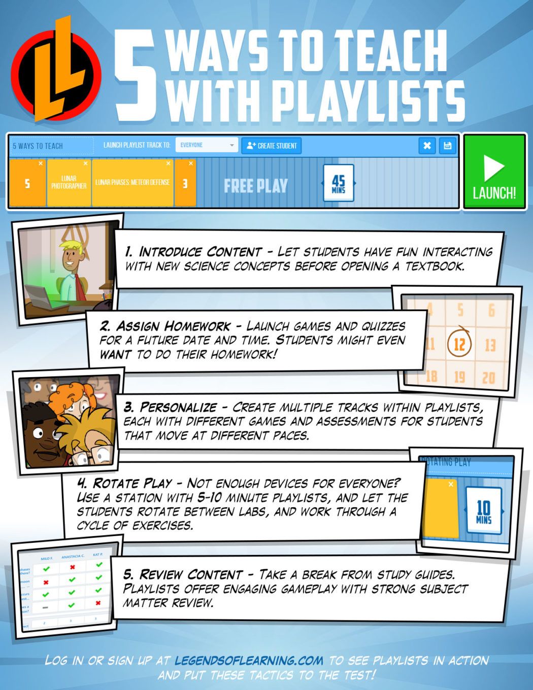 Tip Sheet: 5 Ways to Teach With Playlists | Legends of Learning