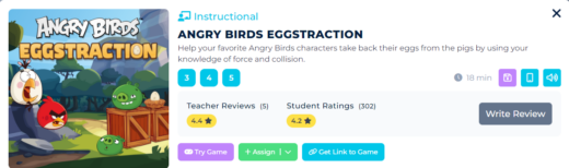 Angry Birds' Learning Games: Multiplication Portal & Eggstraction
