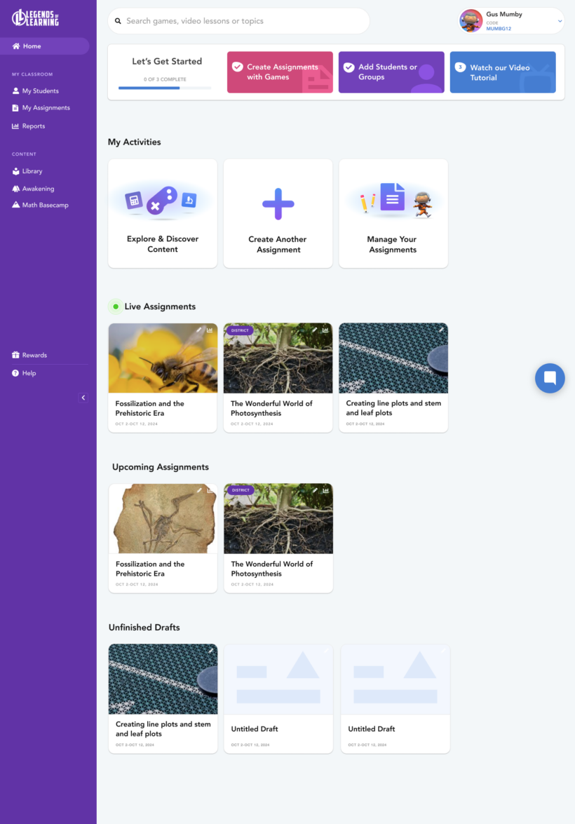 Teaching Made Simple: Legends of Learning Upgraded Experience